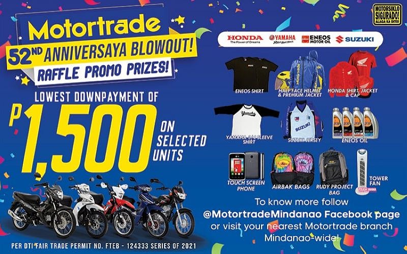 Motortrade Mindanao’s biggest Anniversaya Raffle Promo