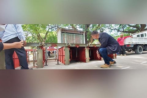 Steel form molds installed in Cabantan cemetery