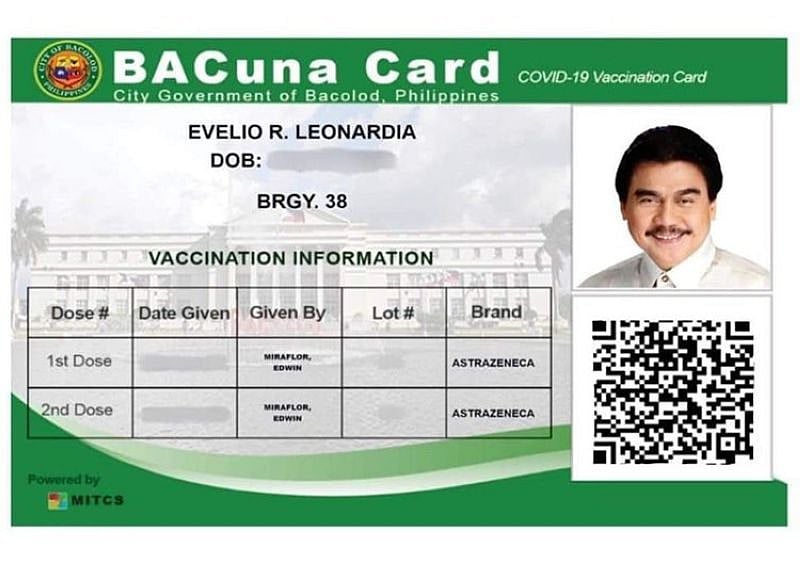 BACuna card for fully vaxxed Bacolodnons unveiled