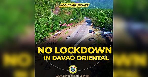 Davao Oriental clarifies province won't be placed under lockdown
