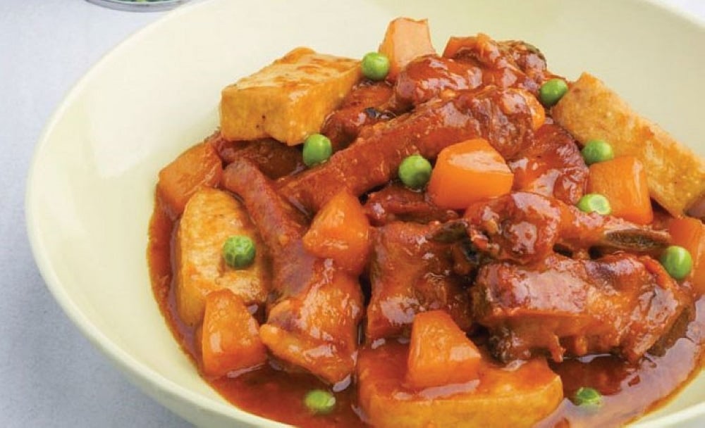 Super Busog: Pork Tofu in Banana Catsup & Green Peas
