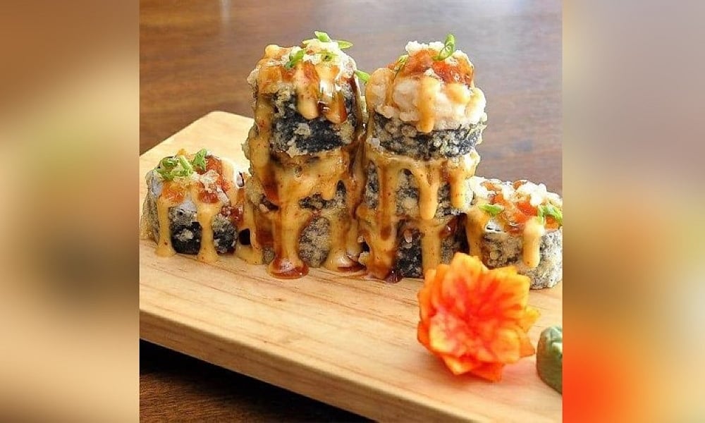 Taste the original volcano roll at Jiro Sukiyaki and Ramen Bar