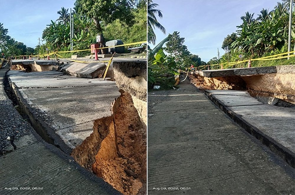 Barili road collapses due to heavy rains