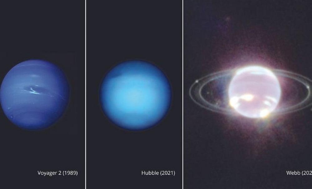 Neptune and rings shine in photos from new space telescope