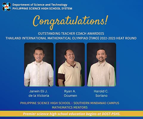 Pisay-Davao teachers hailed as Outstanding Coaches in Thai Int’l Math ...