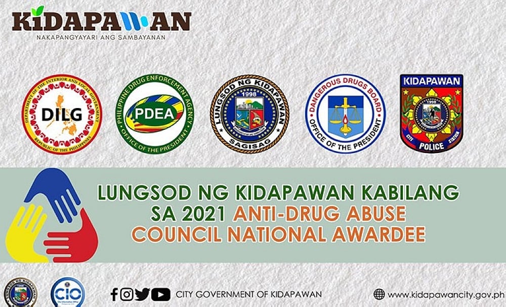 Kidapawan City, awardee sa 2021 anti-drug abuse council