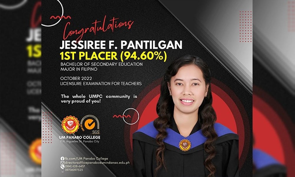 Graduate from UM-Panabo tops LET-Secondary level; 13 others from Davao ...