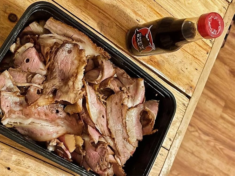 A tasty lechon baka meal with Chew Baka