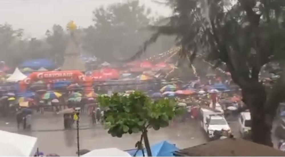 Rain mars festivities