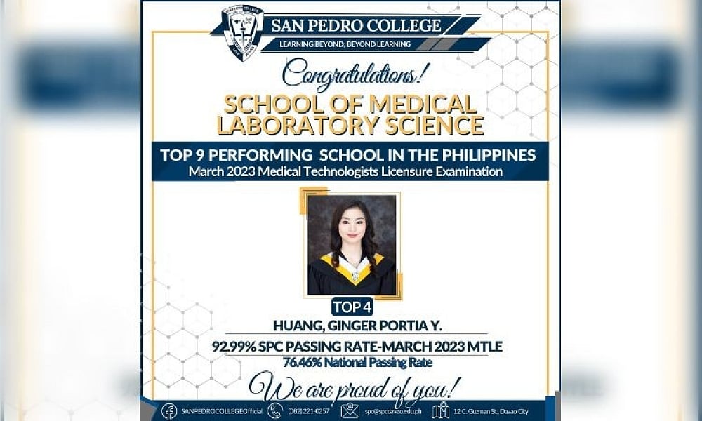 SPC grad places 4th in Medtech exams