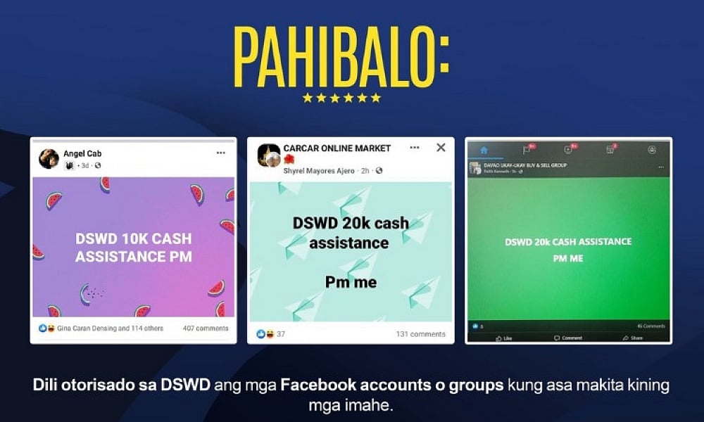 DSWD-Davao warns of socmed posts on financial assistance