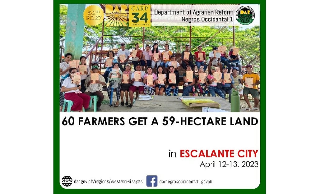 60 farmers get 59-hectare land