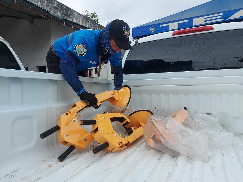 Na-clamp nga mga sakyanan sa Mandaue City miminos