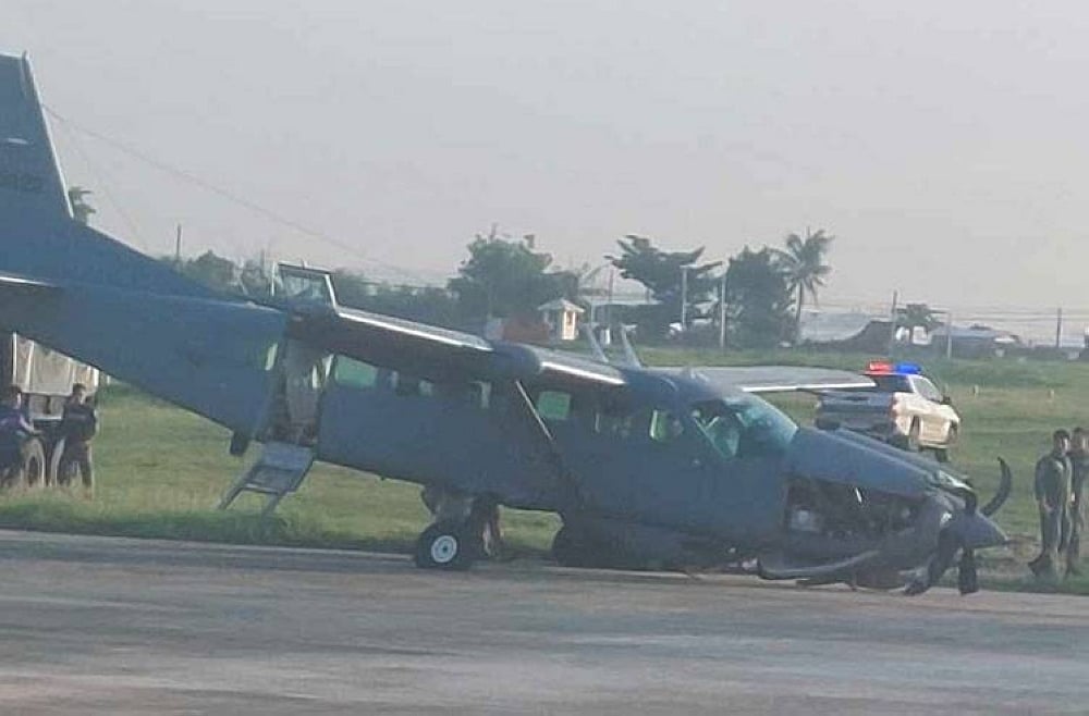Cessna plane emergency landing at Cebu airport due to engine failure