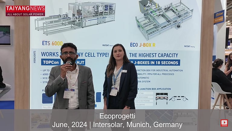 Ecoprogetti Unveils New High-Speed Stringer At Intersolar Europe 2024