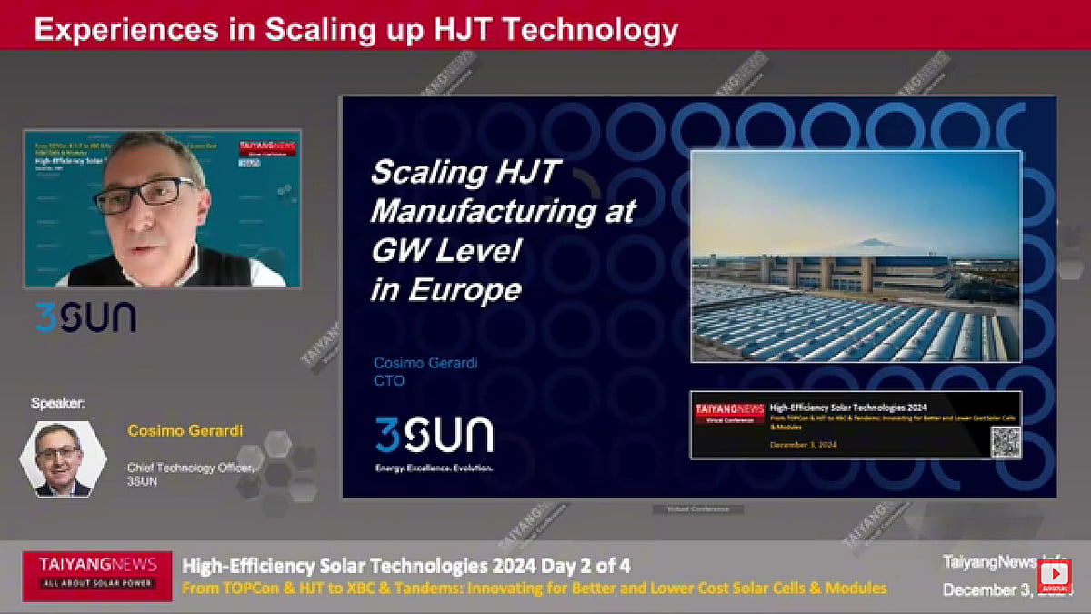 3SUN: Scaling Up Europe’s 1st Gigawatt Scale HJT Factory