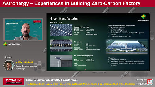 Astronergy: Towards Zero-Carbon Solar Panels