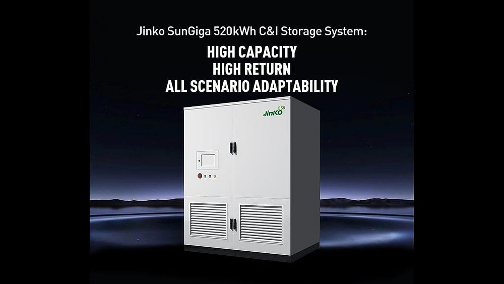 Jinko ESS Launches SunGiga 520 kWh Storage Solution