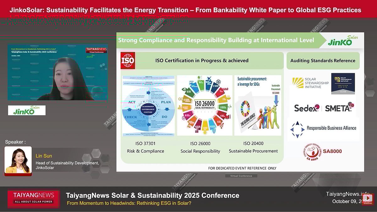 ESG, Traceability Efforts, & Bankability Insights By JinkoSolar