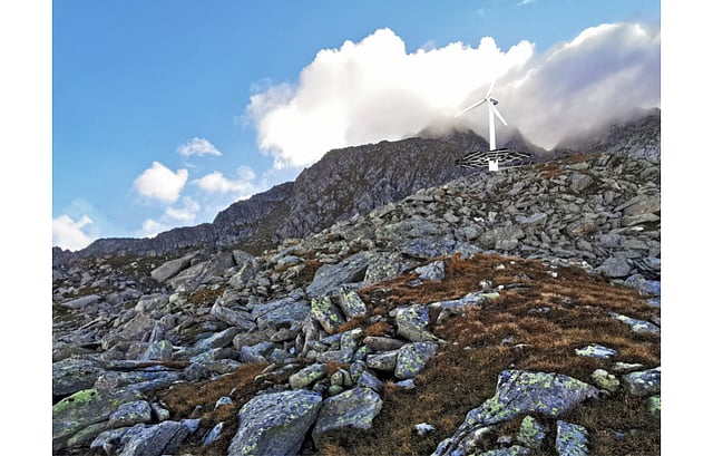 Hybrid Small Wind & Solar System In Swiss Alps