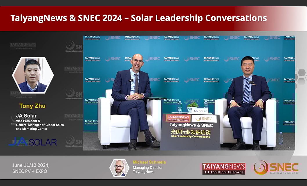 SNEC Exclusive: JA Solar’s Tony Zhu In Talks With TaiyangNews’ Michael ...