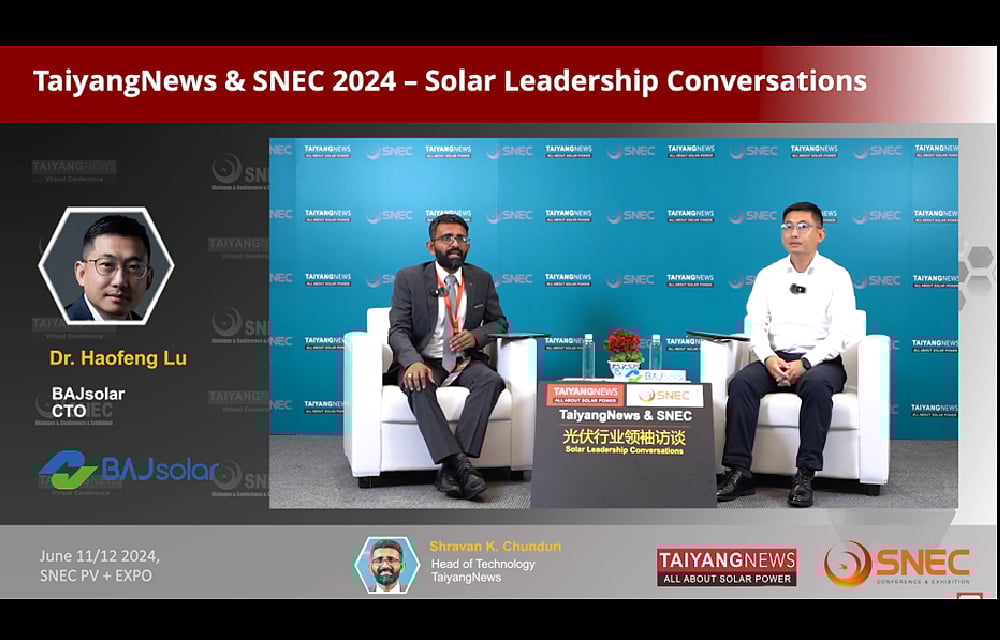 SNEC Exclusive: TaiyangNews’ Shravan Chunduri Interviews BAJsolar’s Dr. Haofeng Lu