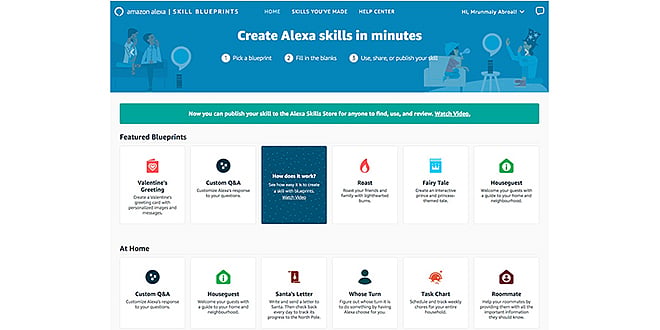 Amazon Introducing Alexa Skill Blueprints