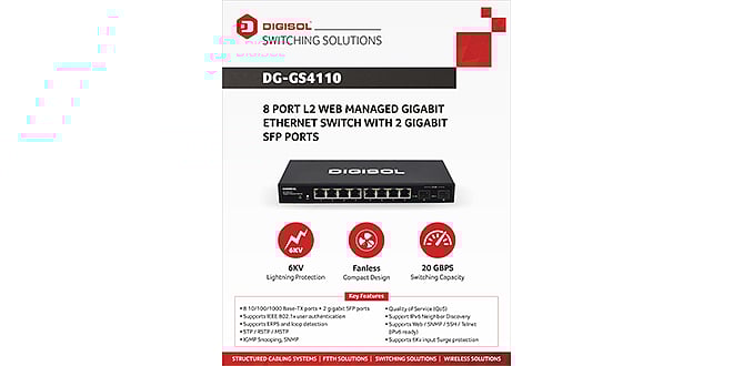 DIGISOL Introduces its High Performance 8 Port Managed Switch “DG-GS4110”