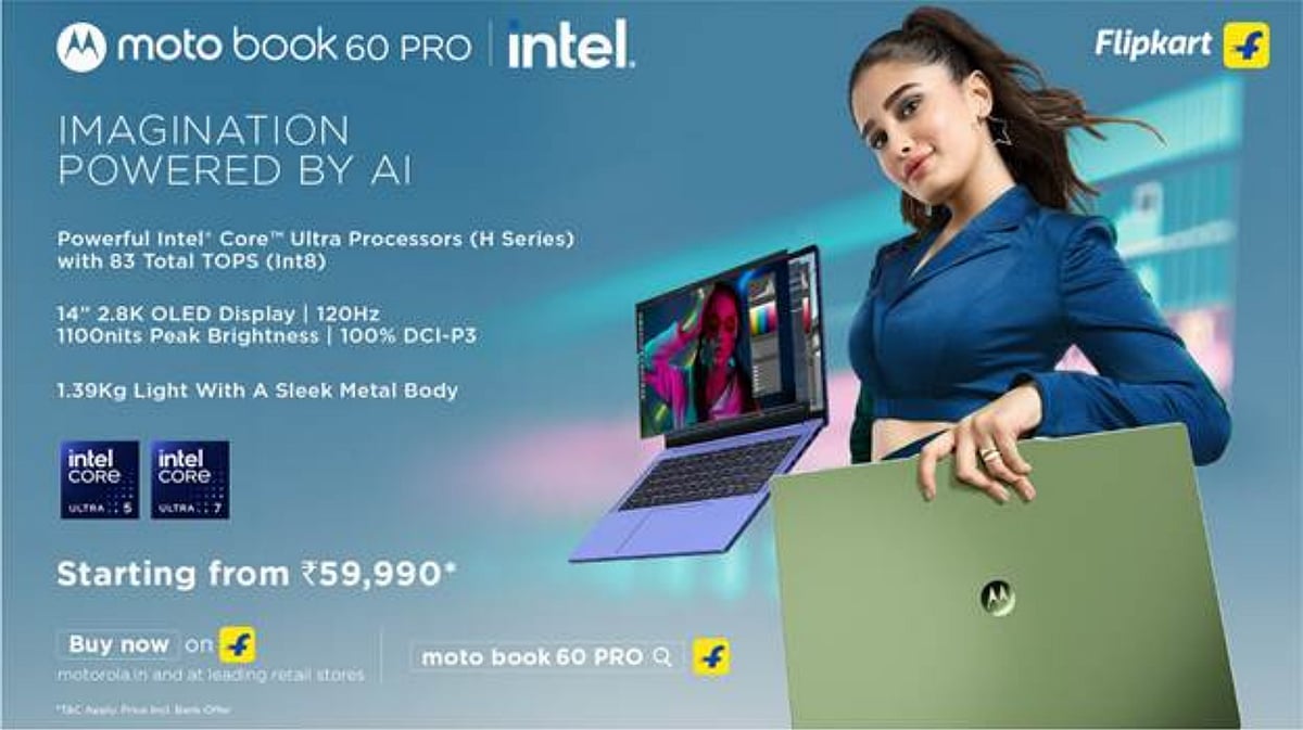 Motorola Launches moto book 60 PRO AI Laptop