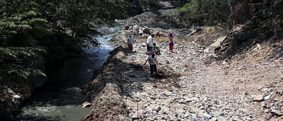 Bhairoba Nala concretisation pilot project starts