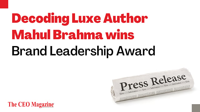 Decoding Luxe Author Mahul Brahma wins Brand Leadership Award