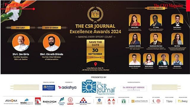 7th Edition of The CSR Journal Excellence Awards on 30th September 2024 ...
