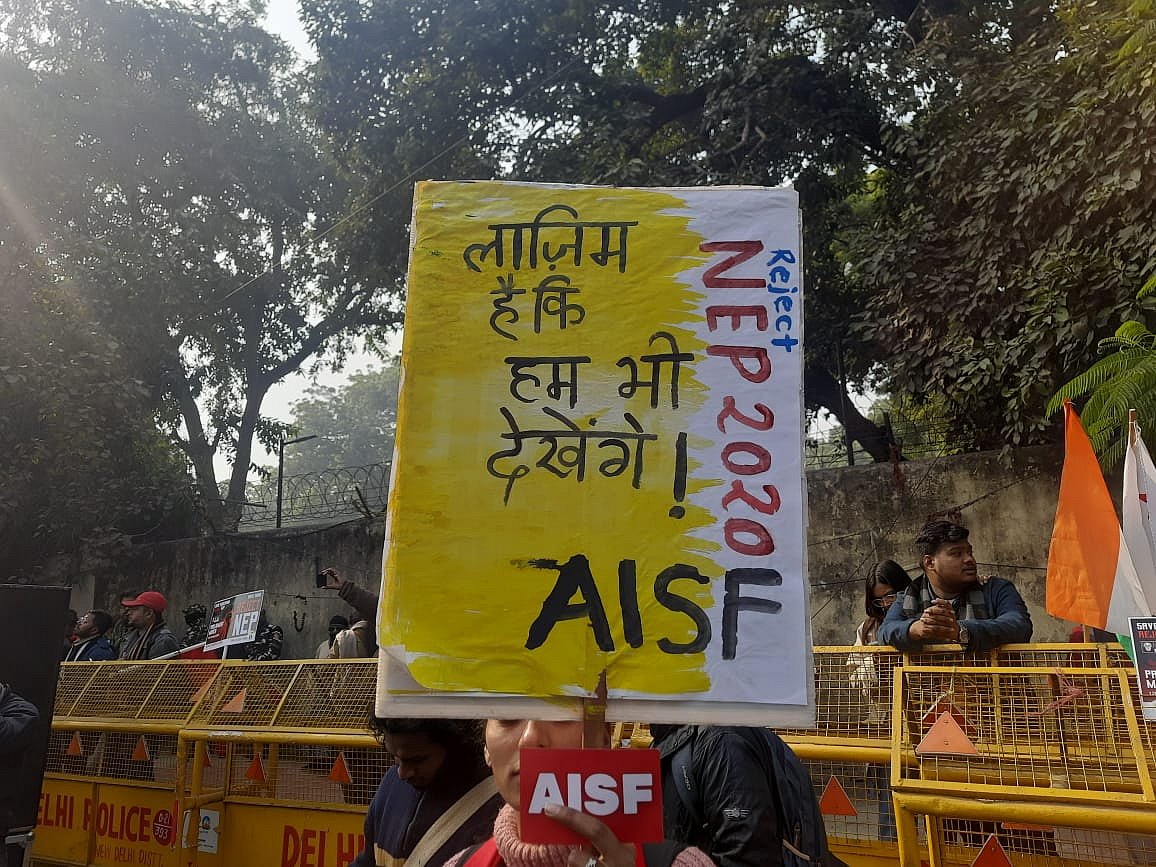 Protest at Jantar Mantar: Demands to Save Education and Reject NEP by ...