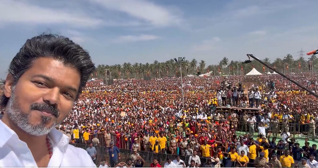 Vijay attacks DMK in TVK rally in Erode