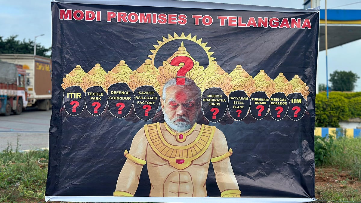 ‘Modi has no moral right to visit Telangana’, say posters in Hyderabad ...