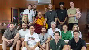 Dalai Lama meets team New Zealand ahead of World Cup match