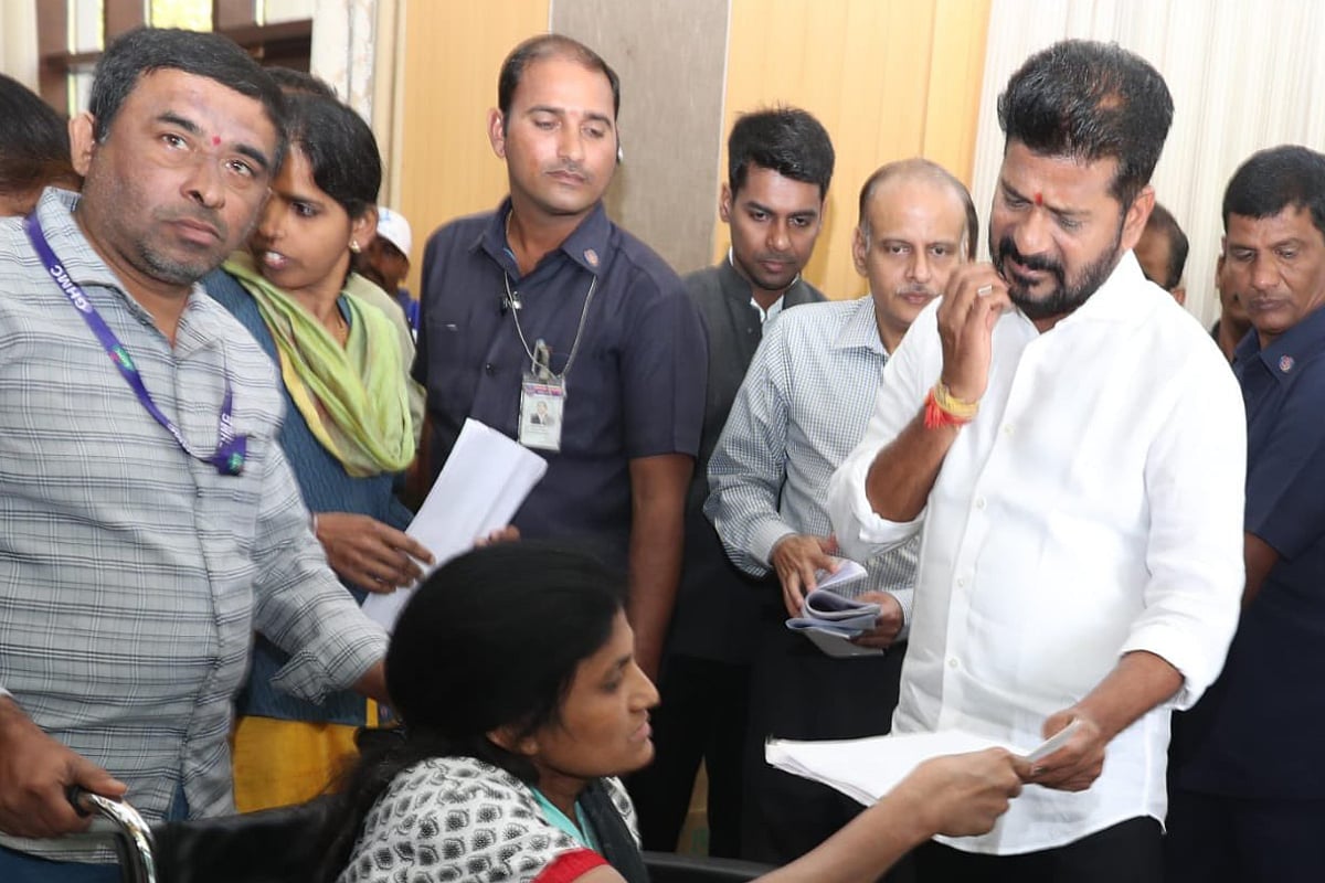 Telangana CM Revanth Reddy Holds 1st Praja Darbar, Listens to Public ...