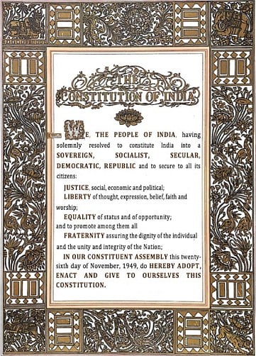 Union govt shares Constitution preamble sans ‘Secular’ and ‘Socialist ...