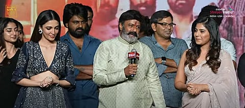 Anger against actor-politician Balakrishna for shoving Anjali on stage