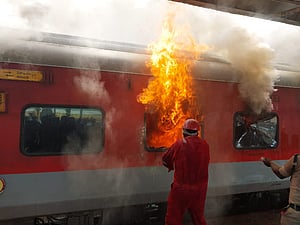 AC coaches of empty train catch fire at Visakhapatnam railway station