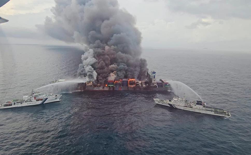 Container Ship Fire: Mission to extinguish fire is continuing