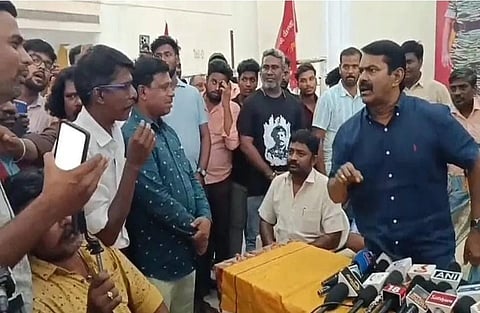 NTK Chief Seeman booked for abusing TV journalist in Puducherry