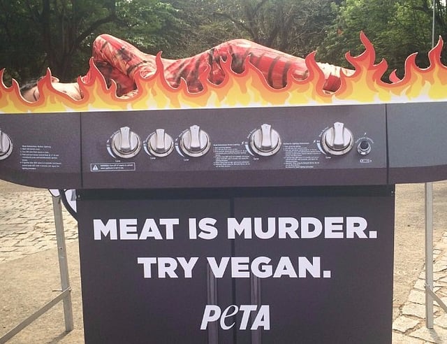 PETA puts up ‘human barbecue’ in Kerala, says ‘meat is murder, try vegan’