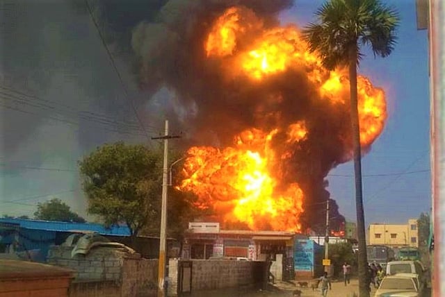 Video: Several injured as petrol tankers catch fire in Hyderabad
