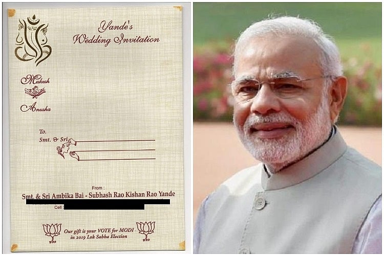 No gifts, instead vote for Modi: Hyd groom appeals to guests in wedding ...