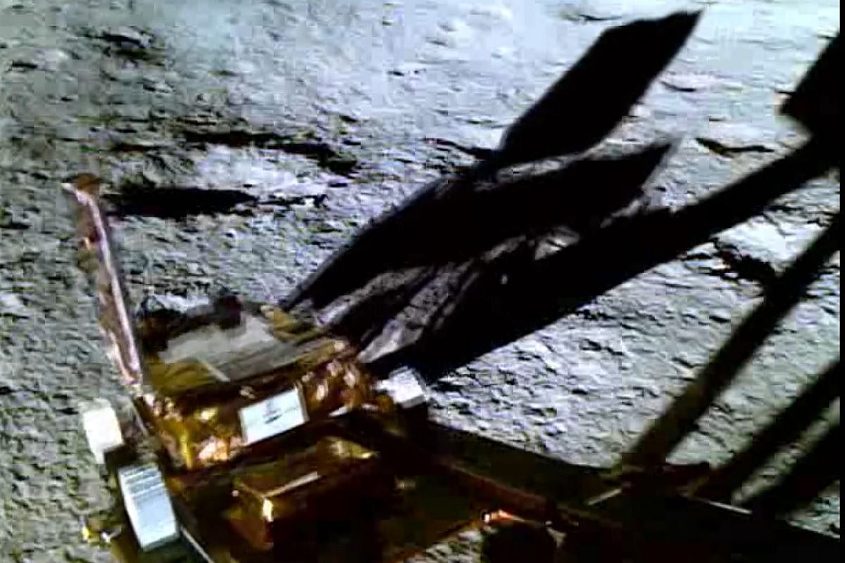 ISRO video shows moon rover rolling down the lander for the first time