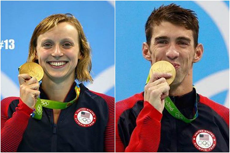 An adorable role reversal as Michael Phelps and Katie Ledecky re-create ...