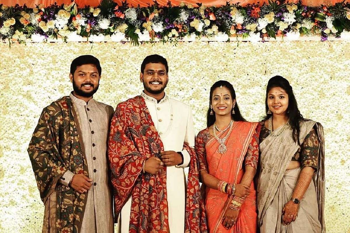 Warangal couple wears khadi outfits for wedding reception to promote ...