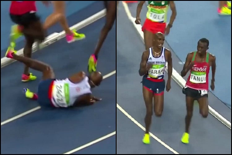 Watch: Britain's Mo Farah falls on track during 10,000m, gets back up ...