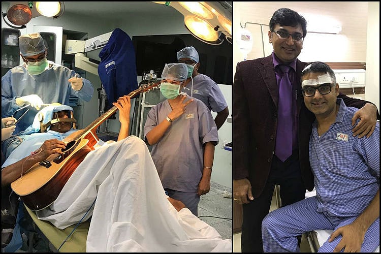 Bengaluru man plays guitar as surgeons operate on his brain for ...